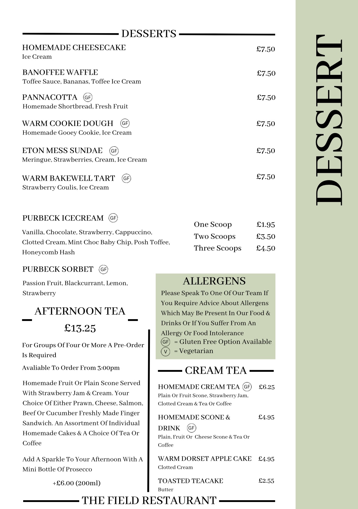Restaurant Menus – The Udder Farm Shop