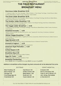 Restaurant Menus - The Udder Farm Shop