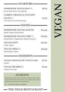 Restaurant Menus – The Udder Farm Shop