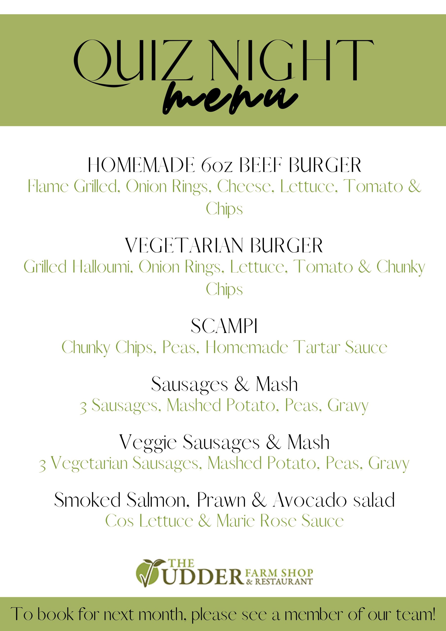 Quiz Nights – The Udder Farm Shop
