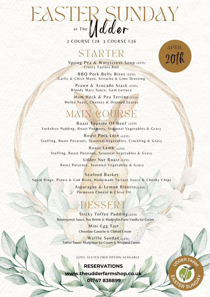 Restaurant Menus - The Udder Farm Shop