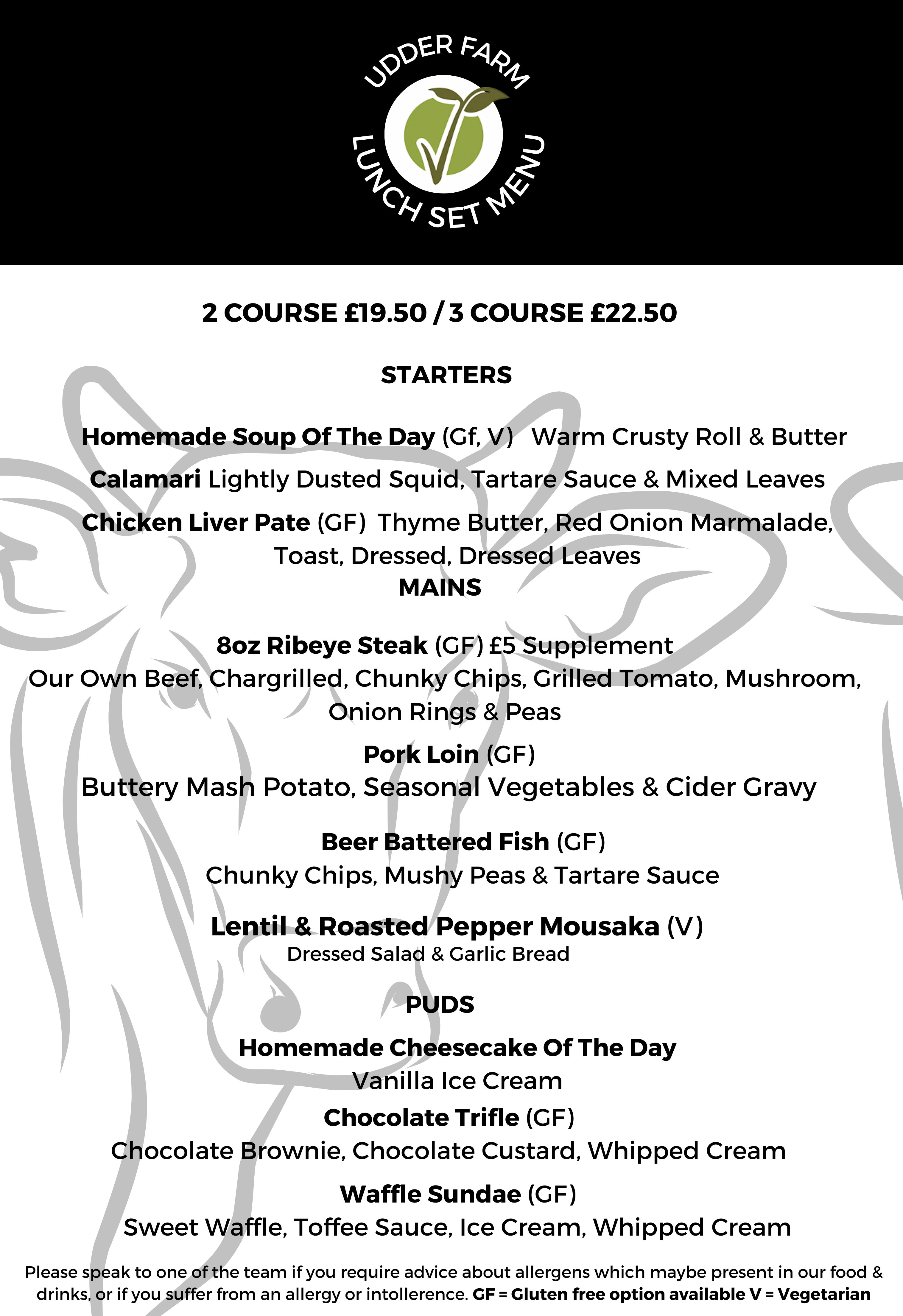 Restaurant Menus – The Udder Farm Shop