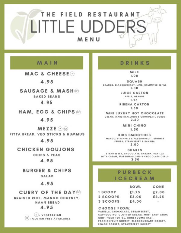 Restaurant Menus - The Udder Farm Shop